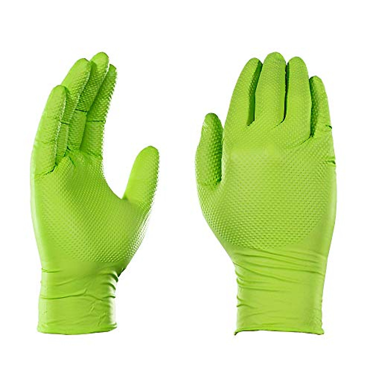 GLOVEWORKS HD Green Nitrile Industrial Disposable Gloves, 8 Mil, Latex-Free, Raised Diamond Texture, X-Large, Box of 100