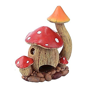 Saim Aquarium Décor Artificial Mushroom House Decorations Fish Tank Landscape Ornament