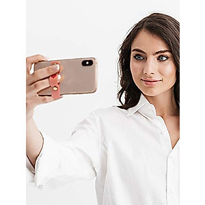 Weewooday 9 Pieces Phone Grip Holder Telescopic Finger Strap Phone Bracket Portable Phone Grips Band with Heart Pattern, Loop Finger Kickstand for Universal Cell Phones (Soft Colors)