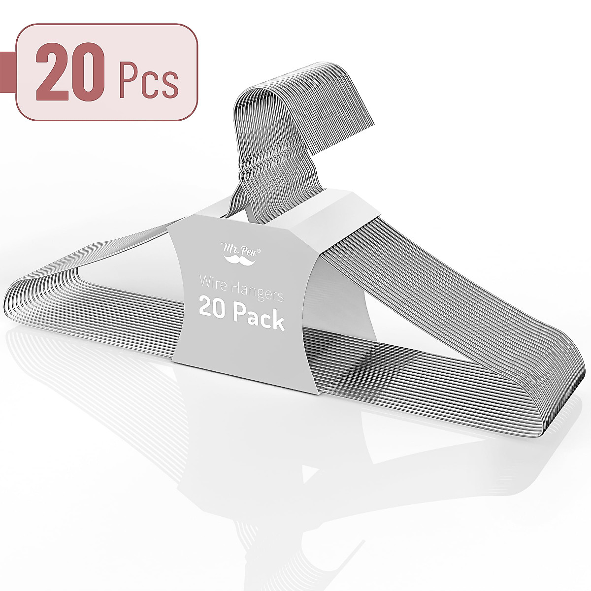 Mr. Pen- Wire Hangers, 20 Pack, Metal Hangers for Clothes, Wire Clothes Hangers, Metal Coat Hangers, Wire Coat Hangers, Hangers Metal Clothes Hanger, Wire Hanger, Metal Hanger