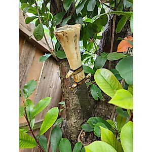 Vainsta Fixed Blade Knife with Sheath 15 Inch Handmade Custom Damascus Hunting Knife, Hand Forged Classic Bowie Knife with Camel Bone Handle for Firm Grip, white