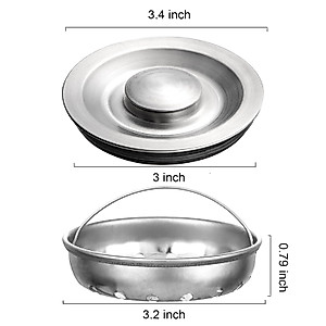 CALATOUR Kitchen Sink Drain Strainer and Drain Cover Set of 2,Sink Stopper Kitchen Drain Sink Strainer,Preventing Clogging of Kitchen Drain (2 Sets)