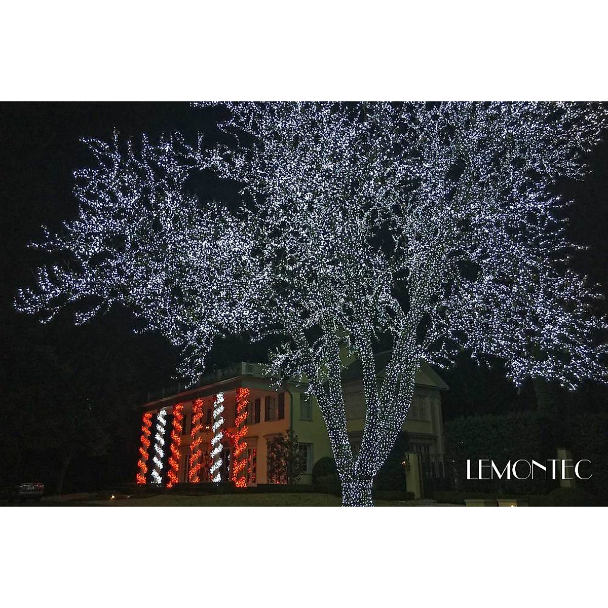 Lemontec Solar String Lights, 200 Led Holiday String Lighting Outdoor Solar Patio Lights Fit Chrismas Garden Wedding Party Landscape[White], 2 Pack 400 LED