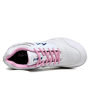 Womens Mens Lightweight Indoor Court Shoes Badminton Shoes for Pickleball, Tennis, Table Tennis, Volleyball (019 Pink, 40)
