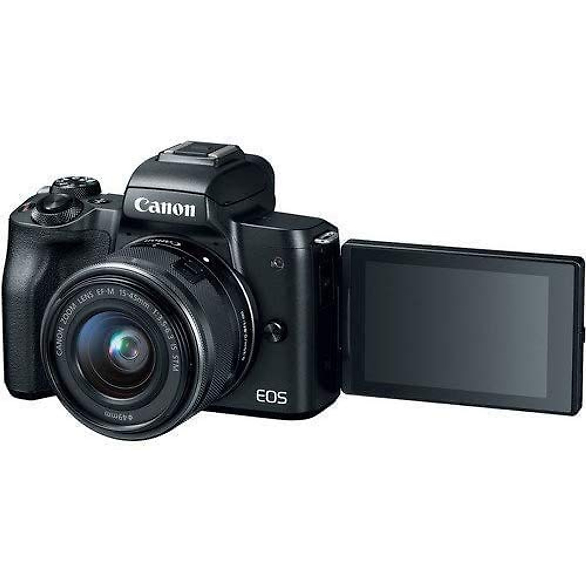 Commander Optics Professional Photo Bundle for M50 Mirrorless Digital Camera (Black) w/EF-M 15-45mm f/3.5-6.3 is STM + Wide-Angle and Telephoto Lenses + Portable Tripod + Memory Card