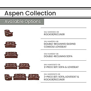 Hanover Aspen Rocker Recliner Chair, 100% Genuine Leather Deep-Seating Rocker for Living Room, Family Room, Den, or Man Cave, Space Saving Cushioned Rustic Armchair, Oxblood