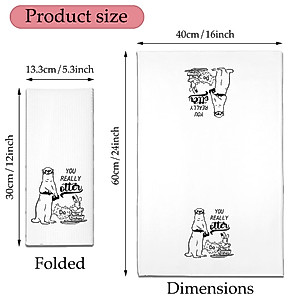 Hafhue You Really Otter Do The Dishes Kitchen Towel, Funny Kitchen Towel Gifts for Women Sisters Friends Mom Aunts, Housewarming Gift for Women Hostess, New Home Gift for Women, Hostess Gifts