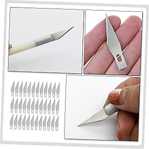 VILLCASE 1 Box Carving Blade Tools Replacement Blades Craft Blades Trimming Wood Blades Steel Crafting Blades Carving Cutter Blades Model Making Blades Tool Steel Carving Cutting