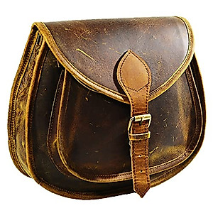 Satchel And Fable Handmade Women Leather Vintage Brown Cross Body Shoulder Bag (Small, Brown)