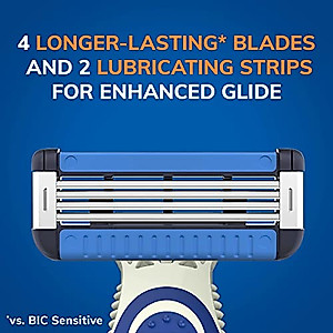 BIC EasyRinse Anti-Clogging Men's Disposable Razors for a Smoother Shave With Less Irritation*, Easy Rinse Shaving Razors With 4 Blades, 2 Count
