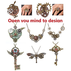 30pcs Antique Bronze Mix Skeleton Steampunk Clock Face Watch Gear Cog Wheel Pendant Charms Jewelry Making DIY Steampunk Gear Pendant Charms Wholesale (M071)