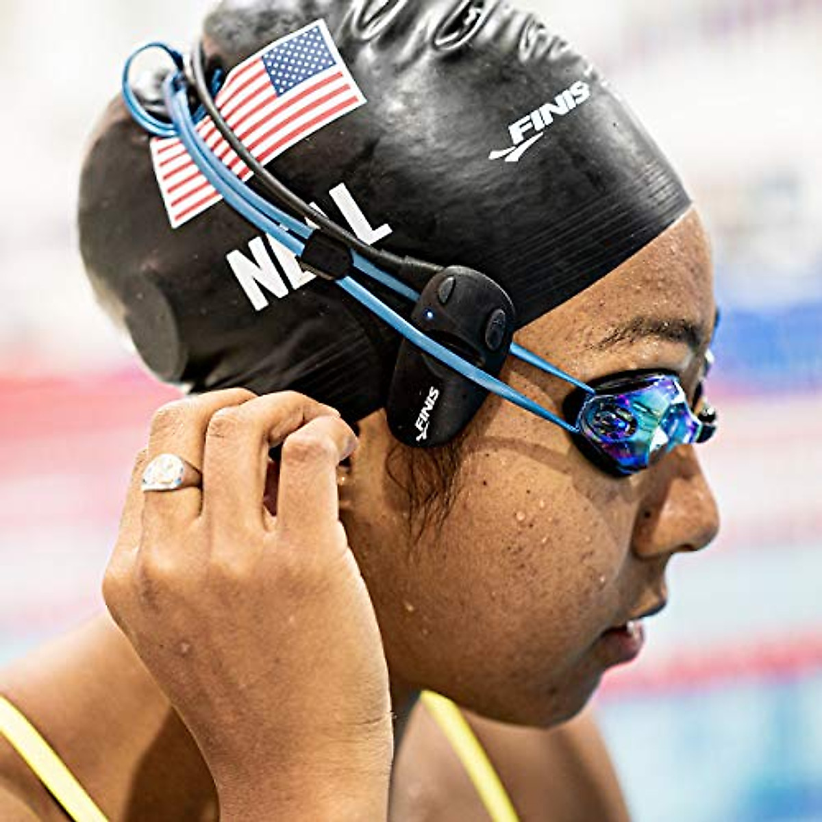 FINIS Amnis Stream Swim Bluetooth Headphones, Black