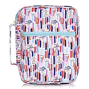 Bible Cover – Beautiful Bible Case with Inspiring Bible Verses for Women – Covers & Protects Your Prayer and Study Items - Keep His Word Close in This Unique Stylish Bag