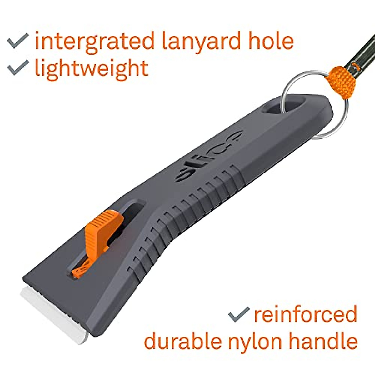 Slice 10591 Manual Utility Scraper, Locking Ceramic Blade, Rust Free, Finger Friendly, Soft-Touch Comfort Grips Reduce Strain, Regular - Manual (Locks in Position)