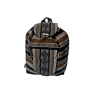 BROWN MIX , PINZON BACKPACK , FASHION BACKPACK , WOVEN , MEXICAN BACKPACK , SCHOOL BACKPACK , WEEKEND , BEACH BAG , BOHO BAG , CASUAL , DAYPACK , COACHELLA , MOCHILA , MADE IN MEXICO, Blue, Regular