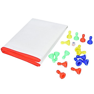 Ludo Board Game Set, 23.6 x 17.7inch Non-Woven Fabric Foldable Snakes and Ladders Ludo Game Set for Home Travel Entertainment