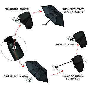 ALAZA United Kingdom Uk Flag 3 Folds Auto Open Close Umbrella Travel Folding Umbrellas
