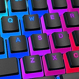 HyperX Pudding Keycaps - Double Shot PBT Keycap Set with Translucent Layer, for Mechanical Keyboards, Full 104 Key Set, OEM Profile, English (US) Layout - Black