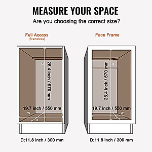 VEVOR Pull-Out Trash Can, 35L Single Bin, Under Mount Kitchen Waste Container with Slide, Handle and Door Mounting Kit, 110 lbs Load Capacity Heavy Duty Garbage Recycling Bin for Kitchen Cabinet, Sink