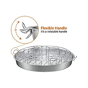 only fire Stainless Steel Circular Rib Rack and Chicken Roaster, BBQ Rib Rings for Smoker or Charcoal Grill