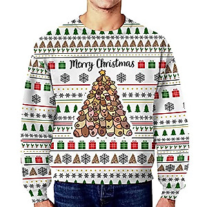 Mens Ugly Christmas Sweatshirt Sweatshirts for Xmas Party Celebration 3D Printed Funny Crewneck Pullover
