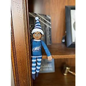 FOCO Philadelphia Eagles Ebony NFL Bench Buddy Shelf Elf - Limited Edition NFL Team Christmas Elf - Plush Toy Travel Companion, Home or Tailgate