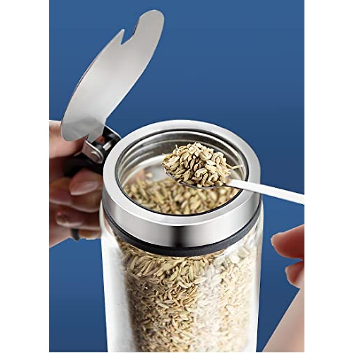 ygqzm Glass Spice Container Salt and Pepper Shakers Spray Oil Bottle Spice Rack Organizer