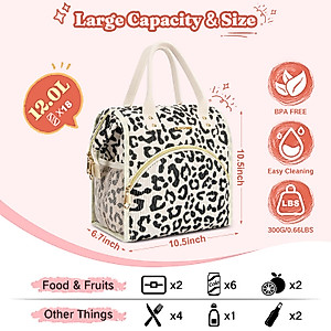 Lunch Bag Women Insulated Lunch Box Wide-Open Lunch Tote Bag Large Drinks Holder Durable Nylon Thermal Snacks Organizer for Men Adults Work Picnic Hiking Beach Fishing, Strawberry Corduroy