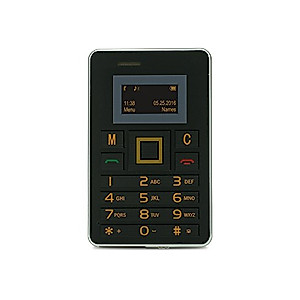 Slide Wallet Size Unlocked Mini Cell Phone Worldwide 2G GSM Service, Black/Silver