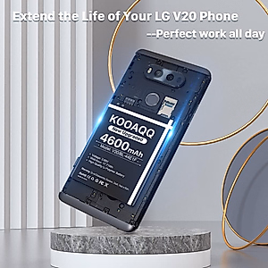 KOOAQQ Battery for LG V20, [2025 New Version] 4600mAh High Capacity Cell Phone BL-44E1F Replacement Battery for LG V20 Stylo 3/ Stylo 3 Plus H918 H910 LS997 US996 VS995 V995