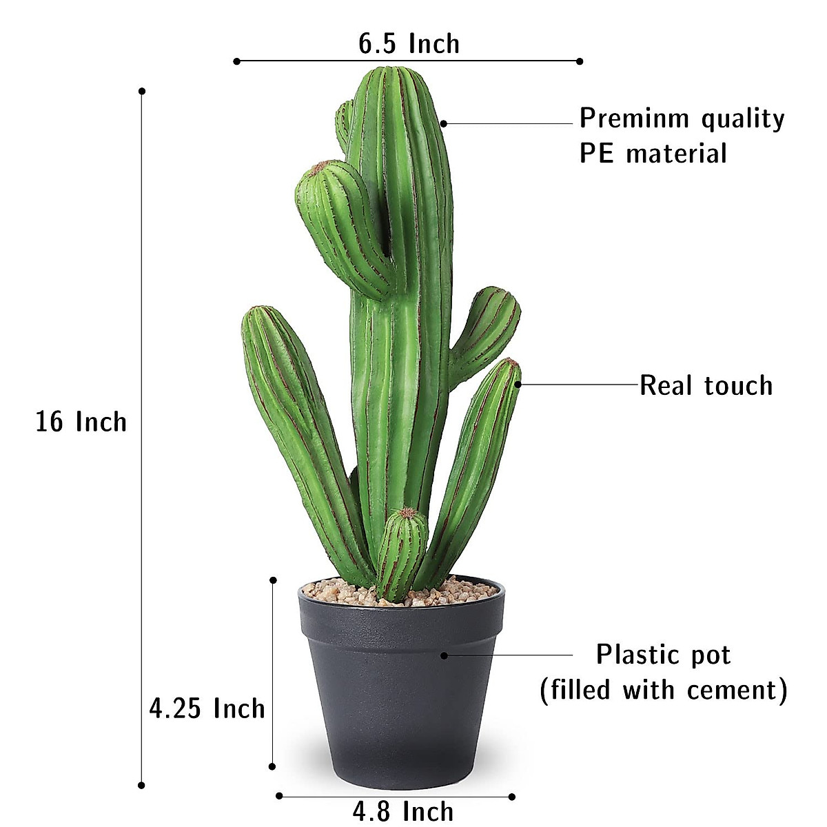 AntHousePlant Artificial Cactus Fake Cactus 16" Faux Cacti Plants for Home Garden Office Store Decoration