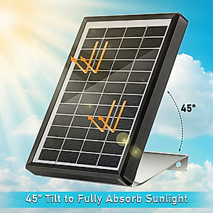 Solar Panel for Deer Feeder 12V 3.5W Waterproof Outdoor Solar Battery Charger with Metal Mounting Bracket Alligator Clip Feeder Solar Panel
