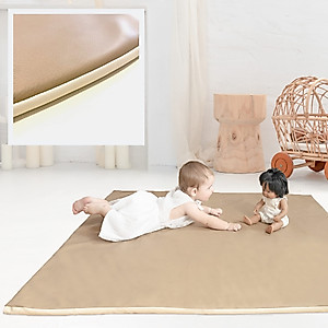 Vegan Leather Baby Play mat|Baby Play mats for Infant|Foam mat|Tummy time mat Playing|Waterproof Baby Floor mat|Toddler Play mat|Baby Padded Floor mat|Baby Crawling mat|playroom mat Baby playmat…