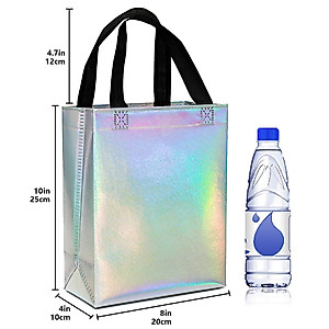 KeerxunBag 12pcs Reusable Gift Bags（Includes Tissue Paper） Gift bag with handle Birthdays Parties Holidays Weddings Medium 10x4x8in rainbow Gift Bags