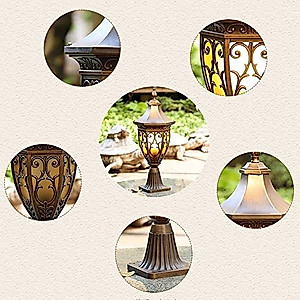 ZMY Rustic Home Garden Pillar Lamp Garage Pavilion Post Light Lawn Waterproof Column Lighting Aisle Door Outdoor Exterior Pathway Illumination