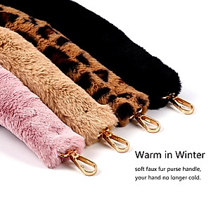 Xiazw Winter Warm Wide Purse Chain Strap Bag Handle Replacement for Handbag (White)