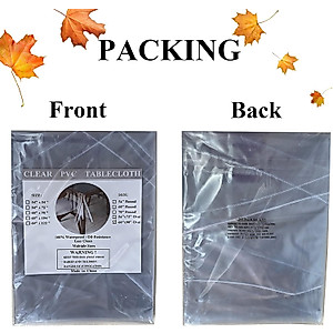 FeelingWarm Clear Table Protector - Rectangle Waterproof Protector Clear Vinyl Tablecloth Cover Transparent Plastic Kitchen 54 x 72 Inch, Rectangle