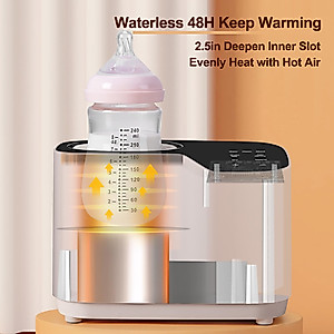 Waterless Baby Bottle Shaker, Baby Milk Warmer Portable 48H Constant Keep Warming for Breastmilk or Formula, Rotary Electric Feeding Mixer Powder, Baby Bottle Dryer with Accurate Temperature Control