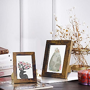 PETAFLOP 5x7 Frame Rustic Picture Frames Fits 5 by 7 Inch Photo Wall Tabletop Display, 7 Pack