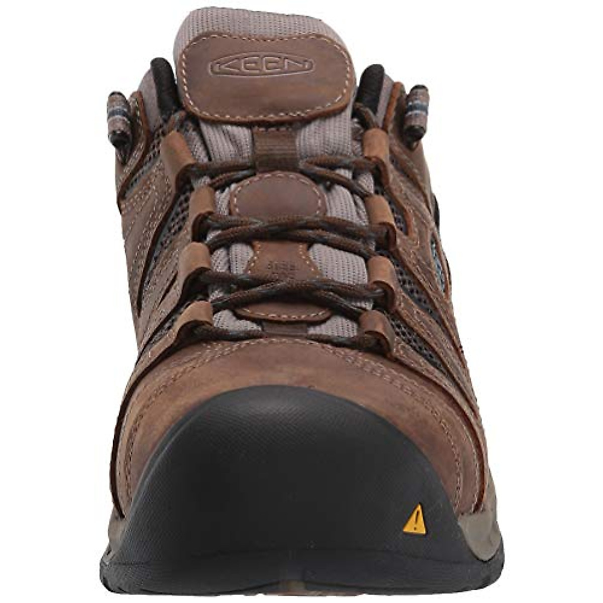 KEEN Utility Men's Flint 2 Low Steel Toe Waterproof Non Slip Work Shoe, Cascade Brown/Orion Blue, 10.5 Wide US