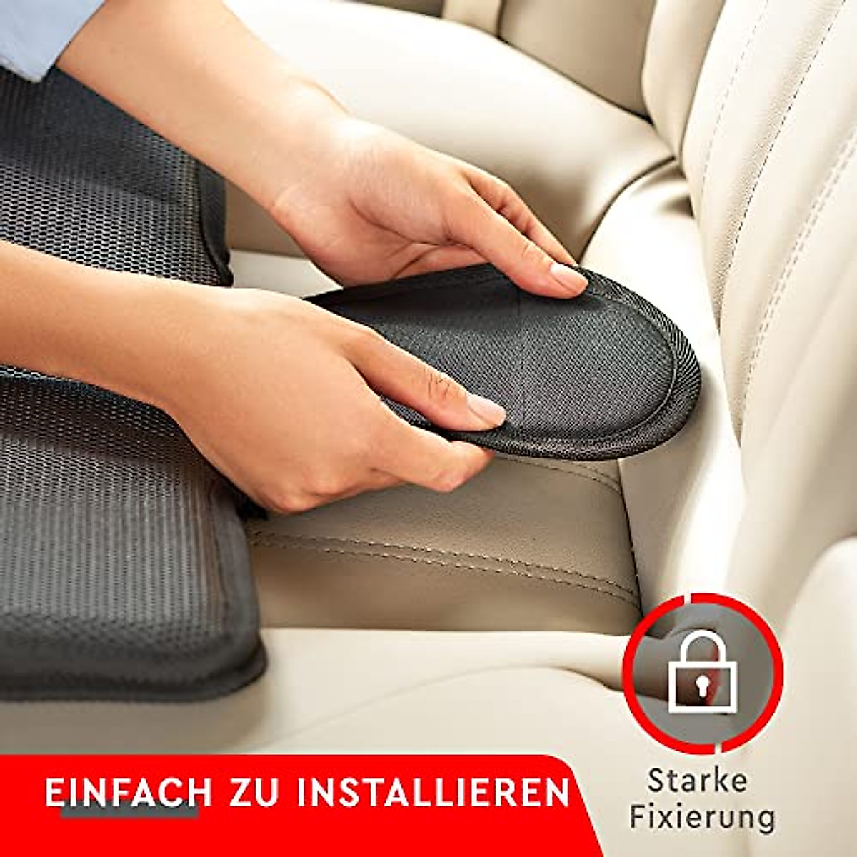Helteko Car Seat Protector with Thickest Padding, 2 Pack Car Seat Pad for Child Baby Carseat, Auto Seat Protector from Waterproof & Stain Resistant Kick Mat Material for Leather and Fabric Seat