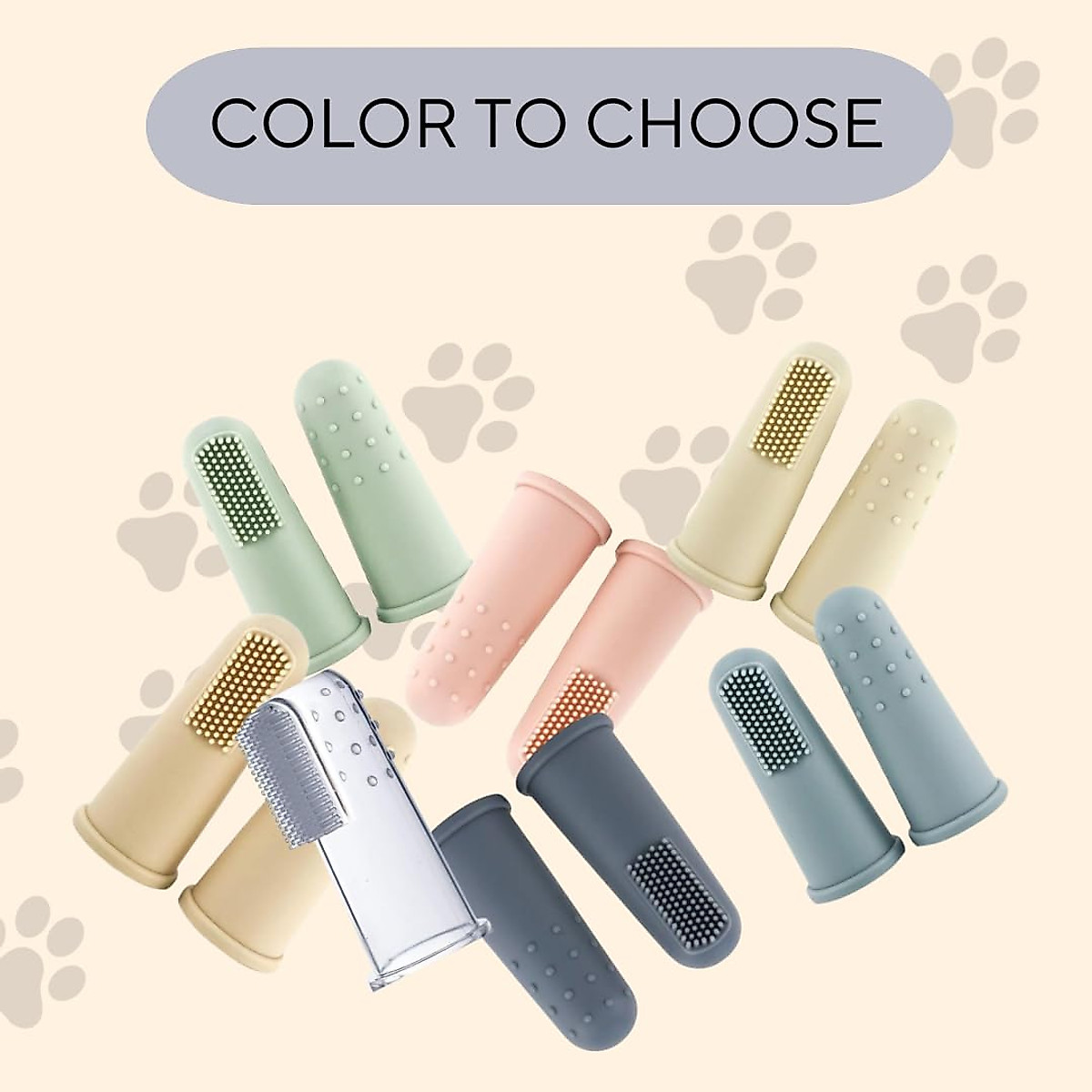 Kotomoda Cat Finger Silicone Toothbrush, Dog Tooth Brush with Food Grade Silicone, Keep pet's Mouth Clean and Reduce Gum Disease, Teeth & Gums Care for Dogs, Cats, and Pets (SoftGreen)