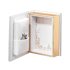 Lillian Rose Wedding Ring Book Box, One Size, White