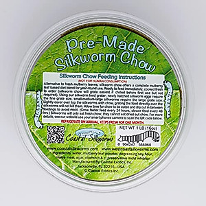Coastal Silkworms 1 LB Pre-Made Silkworm Chow (16oz) Mulberry Food