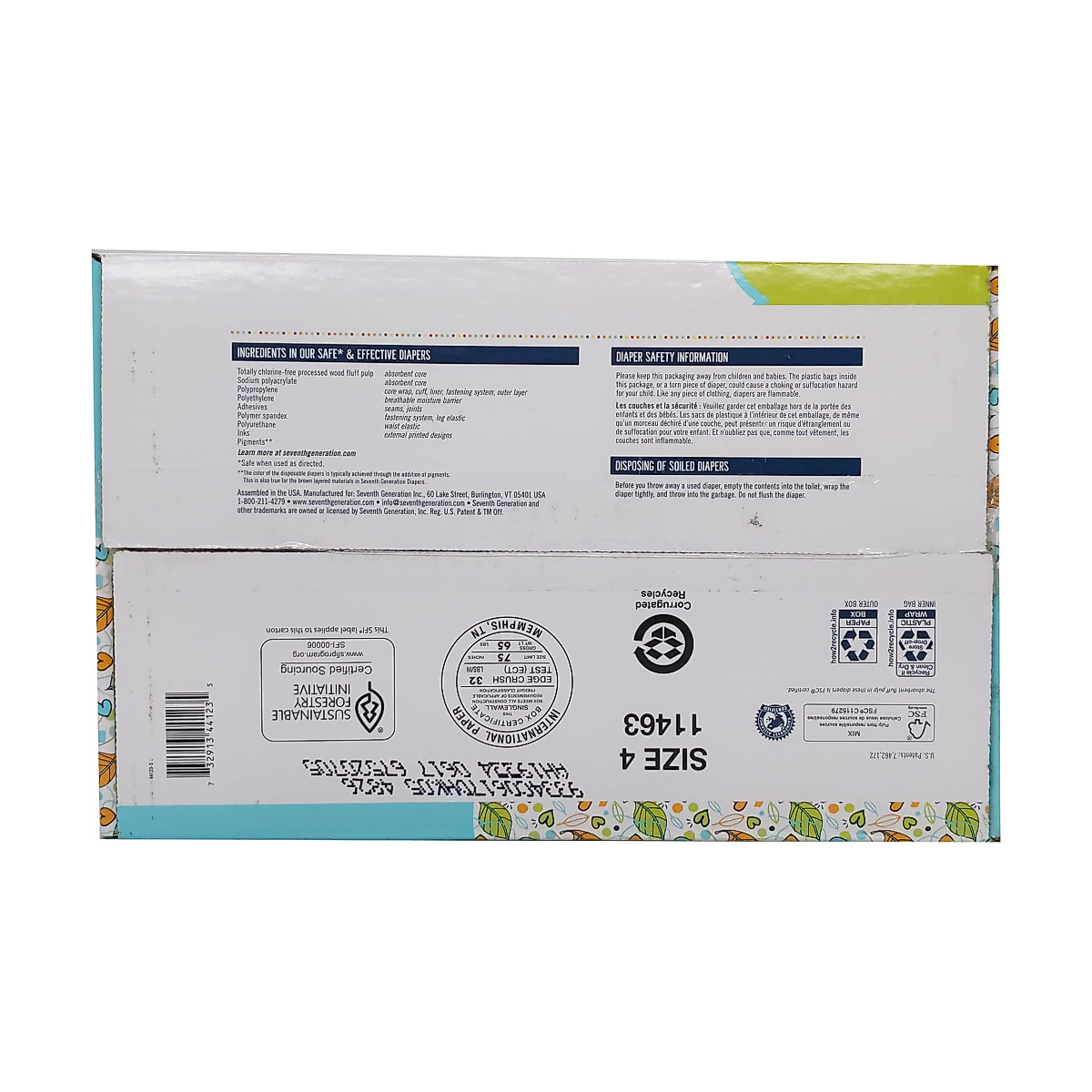 SEVENTH GENERATION Diapers Size 4 Value Pack, 81 CT