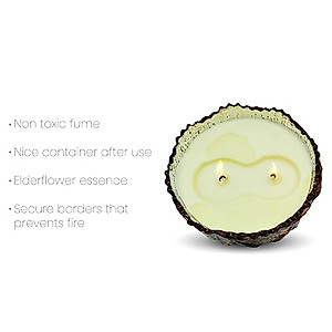 Housionity Elderflower Candle in Frosted Glass, Luxury Jar, Strong Scent, Long Duration, Ideal Gift for Valentine's or Women, Jewelry Candle, Designer Fragrance.