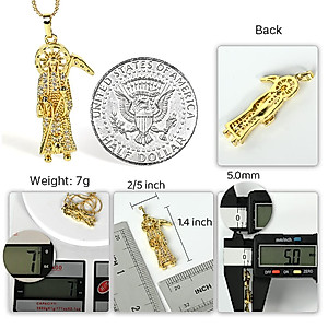 BeTime Santa Muerte Necklace: 18K Gold Plated Santa Muerte Pendant Jewelry for Women, Mothers Day Gifts