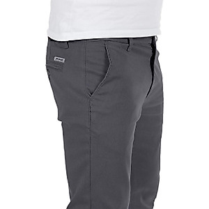 Yazubi Gray Chino Trousers Men Fabric Trousers Business Casual Dustin, Gray (Magnet 4R193901), W33/L34