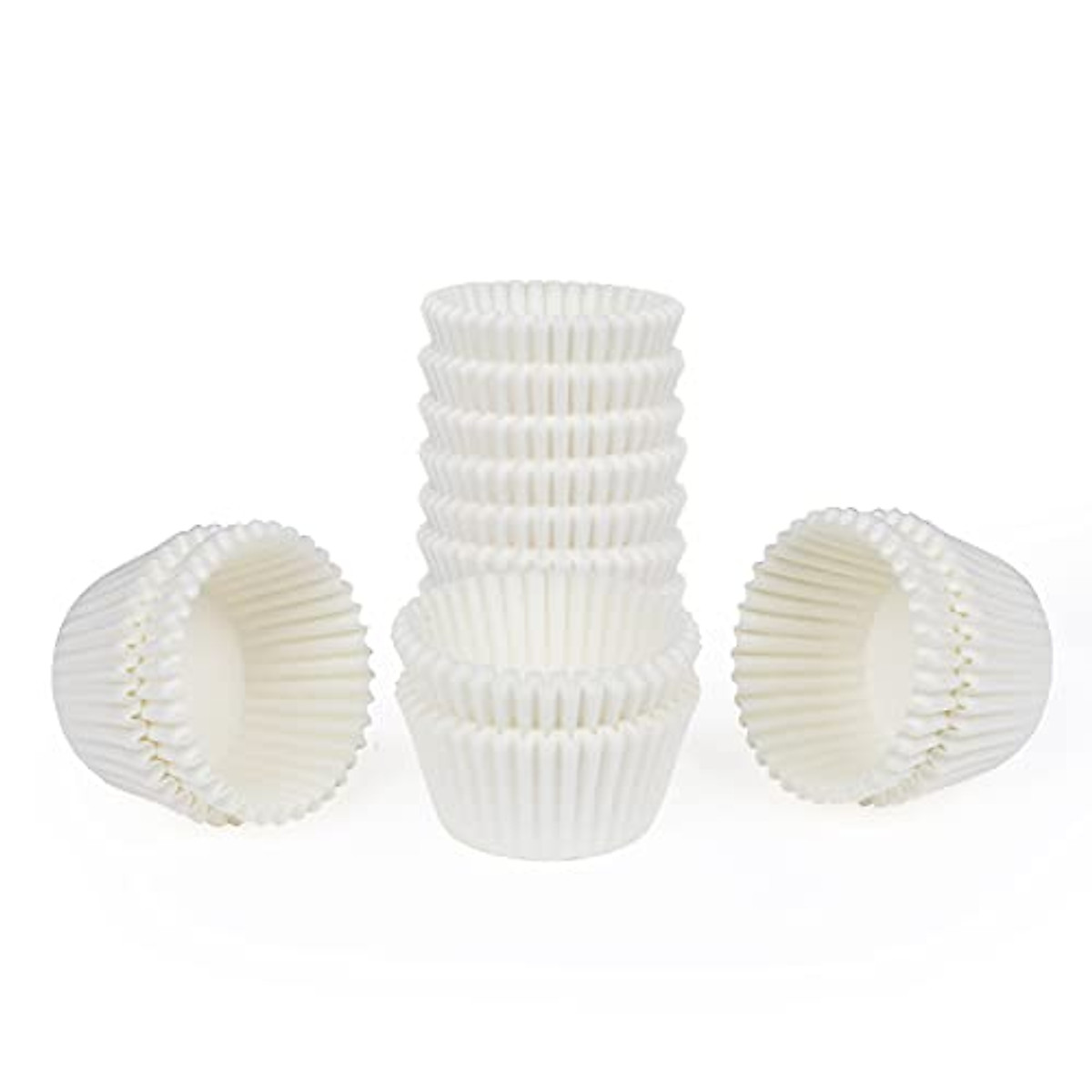 Caperci 500 Count Mini Cupcake Liners White Muffin Liners Greaseproof No Smell Small Cupcake Wrappers Baking Cups