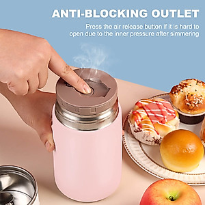 Moffeio Insulated Food Jar, 27oz Soup Thermos Stainless Steel Vacuum Insulated Food Containers for Hot Food with Spoon (Black)